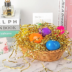 Caleihd Crinkle Cut Paper Shred Filler 1LB Shredded Paper for Gift Box Baskets Wrapping and Filling (Gold)