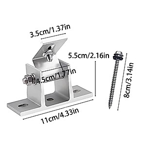 Solar Panel Bracket, Adjustable Solar Panel Mounting Brackets, Stainless Steel Solar Panel Holder End Clamp Kit, Solar Panel Stand 15-30° Adjustable Flat Roof Mount (Tilt Legs NOT Included)