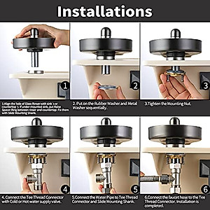 Glass Rinser for Kitchen Sink, WingHo 360° Rotating Stainless Steel Cup Cleaner Cup Washer Sink Accessories, Gray