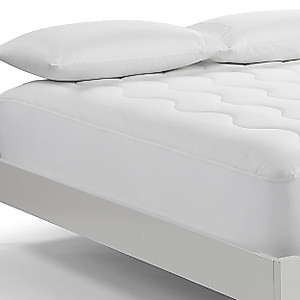Serta Air Dry Extra Comfort Microfiber Fill Cooling Fitted Mattress Pad Cover, Queen, White