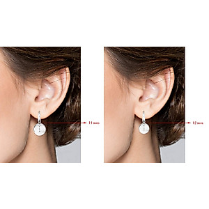 Miabella 925 Sterling Silver Italian High Polished Round Bead Ball Dangle Leverback Earrings for Women 12mm, 14mm Made in Italy (14mm (9/16 Inch))