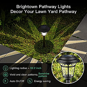 Brightown Solar Pathway Lights - 6 Pack Bright LED Solar Garden Lights, Waterproof Solar Lights Outdoor Decorative, 6LM Solar Walkway Lights for Path Yard Patio Driveway, 3000K Warm White
