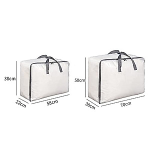 Hiermi Clear Storage Bags with Zipper- Clothes Storage Blanket Storage Under Bed Storage Large Capacity Clear Bag for Sweaters, Blankets, Comforters, Bedding Sets, and Much More (XXL, Yellow)