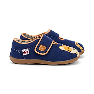 See Kai Run Cruz II - Easy-On Felted Wool Slippers for Little Kids, Dark Blue Tiger 11