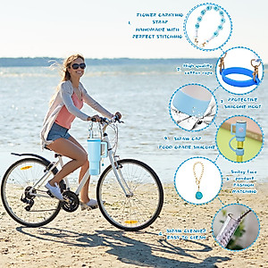 Sanilinwild 40 oz Tumbler with Handle Straw and Accessories, Drop & Abrasion Resistant, Vacuum Double-Layer Insulation, Ideal for Camping, Fitness, Outdoor Use