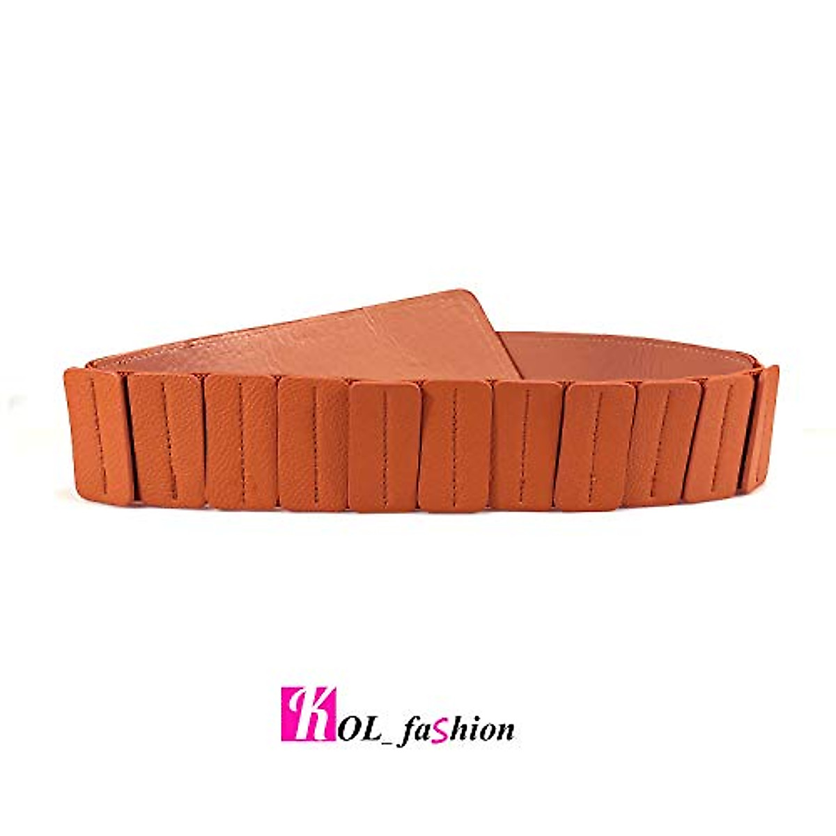 Women's Fashion Vintage Wide Waist Belt Elastic Stretch Cinch Belts With Interlock Buckle,Brown