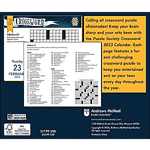 The Puzzle Society Crossword 2023 Day-to-Day Calendar: Puzzle Your Way Through Each Day