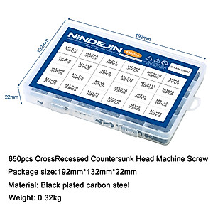 NINDEJIN 650pcs Laptop Screws Kit, Replacement Computer Notebook Miniature Screws, M1.4 M1.7 M2 M2.5 M3 Laptop Motherboard Round Pan Head Phillips Screws Set for Toshiba DELL Sony IBM HP Samsung Asus