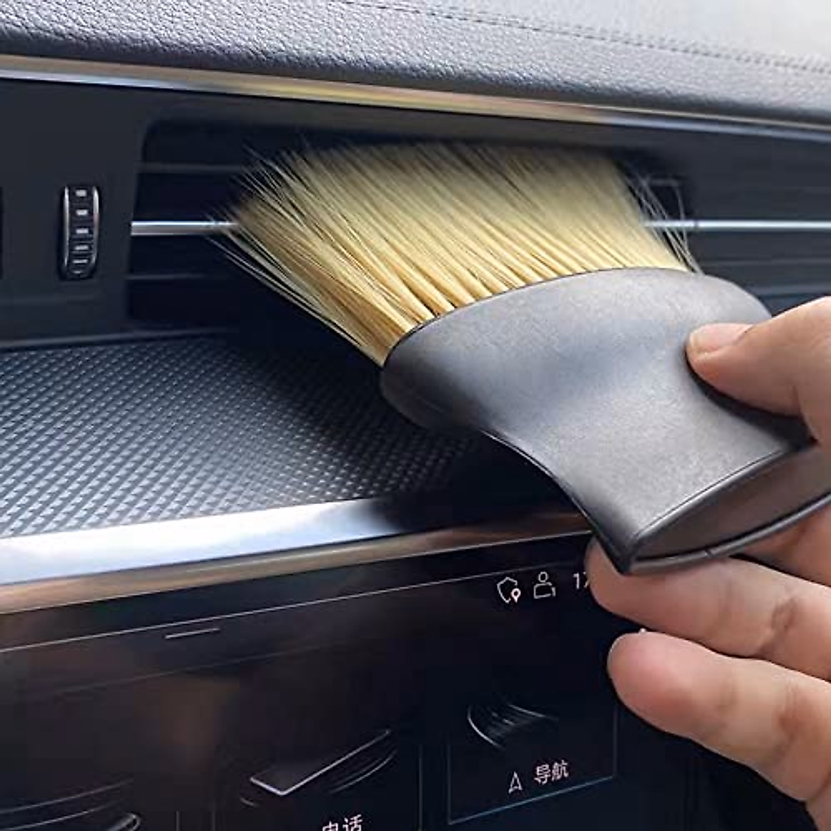 Ketejia Car Brushes for detiling, Super Soft car Brush Cleaner, Used for Interior, Exterior, Cleaning, Cleaning, spout, Instrument Panel, 3 Short-Handled Brushes & 1 Long-Handled Brush