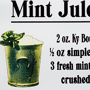 Mint Julep Recipe Color Derby Tea Towel