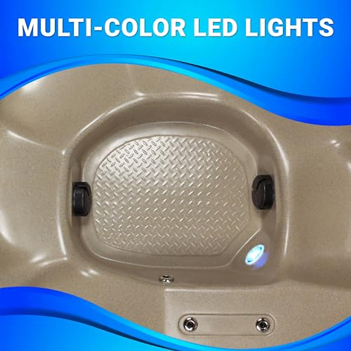 AquaLife Inland™ 5-6 Person 24-Jet Lounger Hot Tub with LED Lighting, Digital Control, Insulated Cover