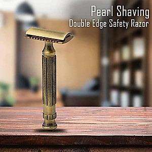 Pearl Shaving Double Edge Close Comb Safety Razor for Men - Reusable Eco Freindly DE Metal Razor | Premium Single Blade Razors for Men | Classic & Traditional Shaving Kit for Men Gift Option