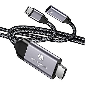 USB C to HDMI Cable with 100W PD Charging Port (6ft), Afterplug 2-in-1 Type C to HDMI 4K60Hz [USB4/ Thunderbolt 4/3 Compatible] for MacBook, Nintendo Switch, Samsung DeX, iMac, iPad Pro Mini, Surface