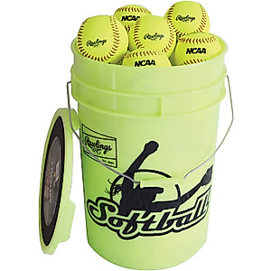 Rawlings | NC12BB Fastpitch Softballs & Bucket | 12" | 18 Count