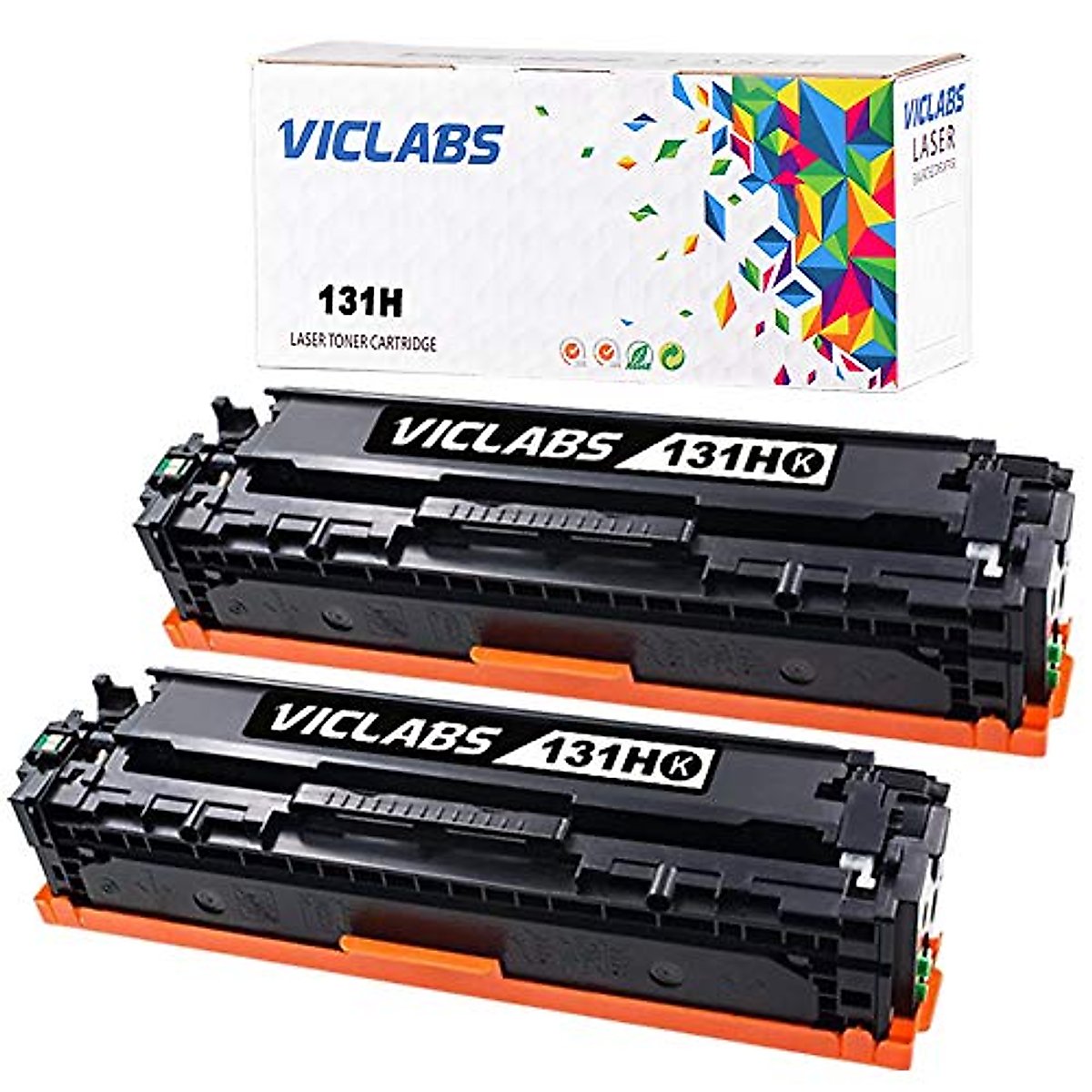 VicLabs Compatible 131 131H Toner Cartridge, Replacement for 131H 131 LBP7110CW MF624CW MF628CW MF8280CW Printer（Black,2-Pack）