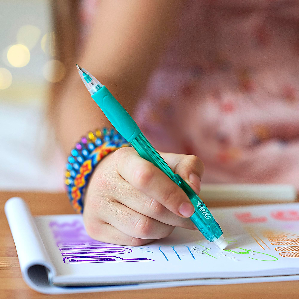 BIC Velocity Mechanical Pencils with Colored Leads, Medium Point (0.7 mm), 6-Count Pack, Perfect for Drawing and Journaling (MV7CP61-AST)