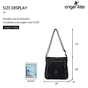 Angel Kiss Crossbody Bags Shoulder Bags and Handbags for Women Multi Pocket Daily Soft Hobo Purses Medium Size