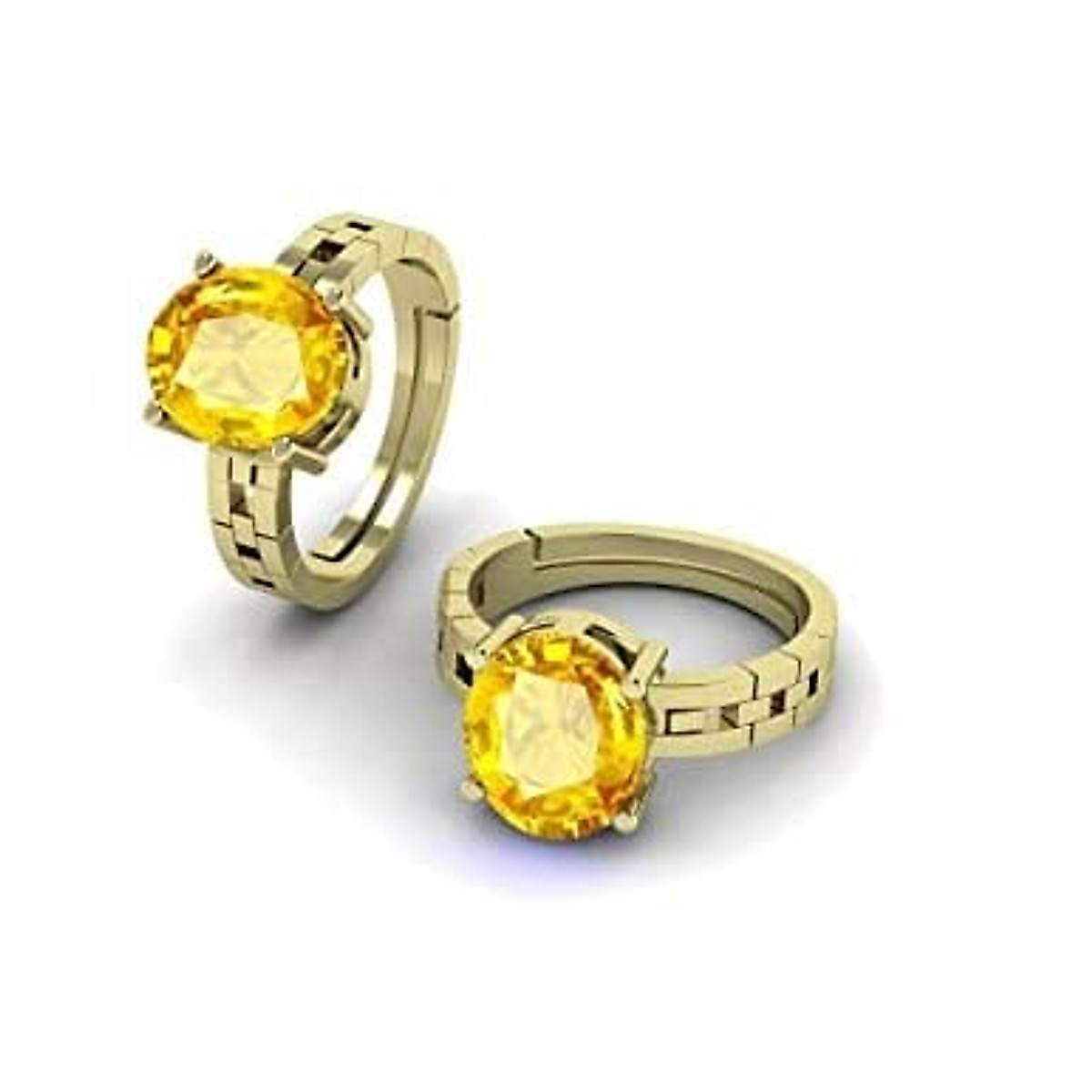 SirDaksh 3.25 Carat Original Yellow Sapphire Oval Cut Statement Gold Ring