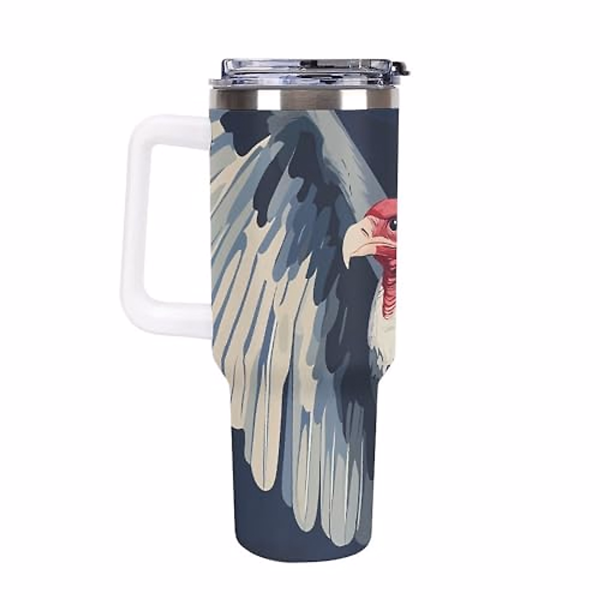 Flying Vulture Large Capacity Insulated Car Cup Travel Coffee Mug 40 Oz Reusable Tumblers with Straw and Lid