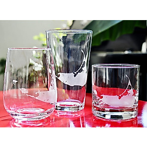 Nantucket Map - Stemless Wine Glasses Set of 2