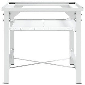 vidaXL Washing Machine Pedestal, Washer and Dryer Stand, Washing Machine Riser with Pull-Out Shelf, Laundry Pedestal for All Washing Machines, White