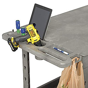 Global Industrial Plastic 2 Flat Shelf Service & Utility Cart, 44" x 25-1/2", 5" Rubber Caster