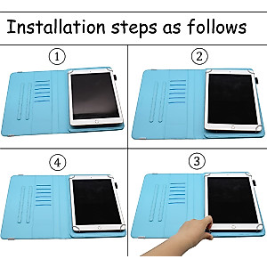 Universal 8 Inch Tablet Case, Universal 7 Inch Tablet Case, Viclowlpfe Multi-Angle Viewing Rotating Stand Wallet Case for 7.0-8.5 Inch Tablet, Blue Butterfly