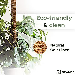 K-Brands 2 Pack Moss Pole - 46'' Monstera Plant Support - Moss Pole for Plants Monstera - Moss Poles for Climbing Plants - Bendable Plant Sticks Support - Plant Stakes for Indoor Plants