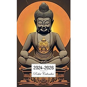 Pocket Calendar 2024-2026: Two-Year Monthly Planner for Purse , 36 Months from January 2024 to December 2026 | Imaginative human Buddha | Smiling | Blessing