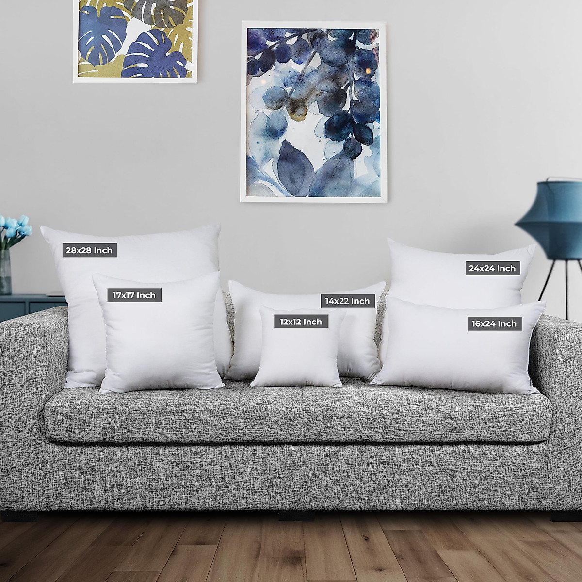 Utopia Bedding Throw Pillows Insert (Pack of 2, White) - 28 x 28 Inches Bed and Couch Pillows - Indoor Decorative Pillows