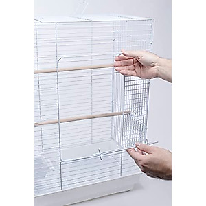 PENN-PLAX Cockatiel & Small Parrot Starter Kit with Birdcage, Cover, and Accessories – Great for Cockatiels, Conures, and Small Parrots – Square Dome – White