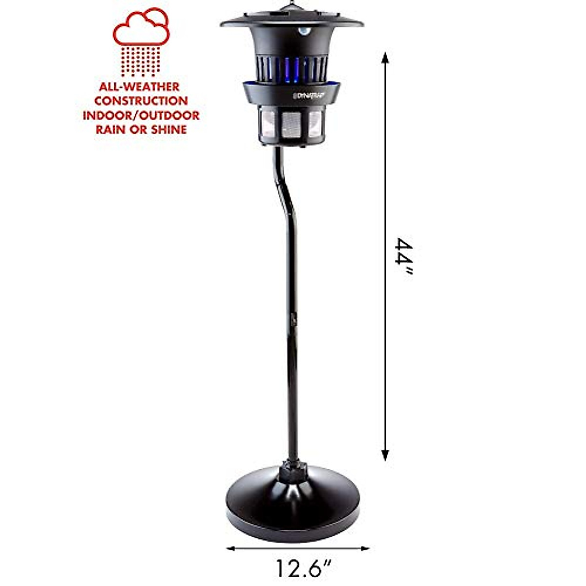 DynaTrap Insect Trap (DT1210), Pole Mount and Water Tray, 1/2 Acre, Bl, Black