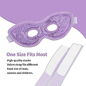 NEWGO Gel Eye Mask Reusable Cooling Eye Mak with Eye Holes, Cold Pack Eye Ice Pack Hot Cold Eye Compress for Puffy Eyes Migraine Headache, Stress Relief, Dry Eyes Dark Circles (Purple)