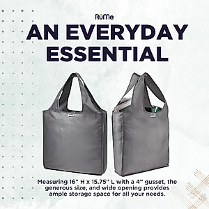 RuMe Medium Foldable Reusable Grocery Shopping Bag Tote | Classic Medium Tote Bag | Holds 50lbs | Folds into Pouch | 1 Pack
