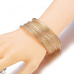 Ensoul Rose Gold Color Spiral Metal Wire Bracelets & Bangles For Women