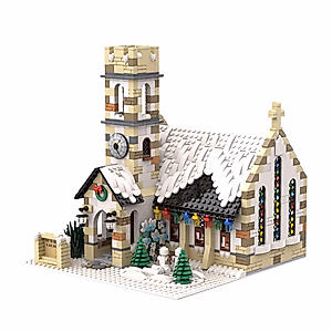 ClearEdge Winter Church Modular Architecture Church of The Nativity Building Toys Set, MOC-147549 House Construction Blocks for Adults, Compatible with (1709 Pieces)