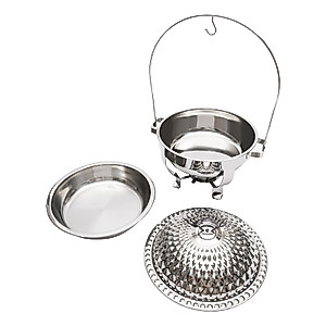 Chafing Dish Buffet Set Gold/Silver,4.5L Round Stainless Steel Chafer, Buffet Servers and Warmers Set Warming Tray for Wedding, Parties, Banquet, Events (Silver)
