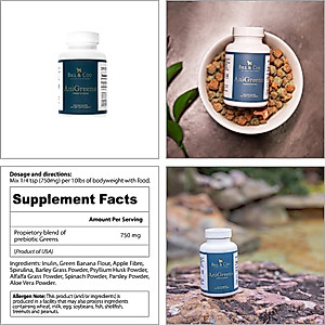 BILL &COO Anigreens Prebiotic & Probiotics for Dogs, Formulated with Special Fibers Digestive Enzymes, Dog/Cat Probiotics for Digestive Health & General Gut Balance to Immune Support of Your Pets,90g