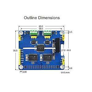 2-Channel Isolated CAN Bus Expansion HAT Compatible with Raspberry Pi/Arduino/STM32,2-CH CAN HAT with MCP2515 + SN65HVD230 Dual Chips Solution,Multi Onboard Protection Circuits