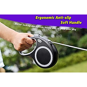 JUBDUG New Classic Retractable Dog Leash,26ft Dog Leash for Large Medium Small Dogs up to 110lbs, Heavy Duty Design with Anti-Slip Handle, One-Handed Quick-Lock Braking System.