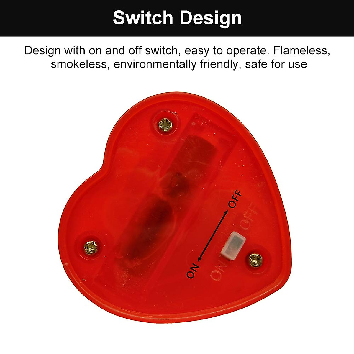 Solar Tea Lights Candles, 6pcs Heart Shaped LED Flameless Candles Rechargeable Electric Fake Candles for Valentine's Day Wedding Christmas Thanksgiving Home Party Decoration (Red Shell Yellow Flash)