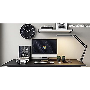 Knightsbrid LED Desk Lamp with Clamp,Adjustable Swing Arm Desk Lamp,Modern Architect Table Lamp for Study/Reading/Office/Work(Black)