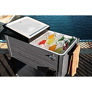 Permasteel PS-205-GRY-AM 80 Quart Patio Cooler, Gray