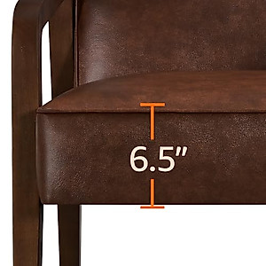 Yaheetech Accent Chair, PU Leather Reading Chair, Mid Century Modern Arm Chair with Solid Wood Frame for Living Room Bedroom Waiting Room, 2 Pieces, Dark Brown