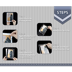 Golden State Art, Pack of 100, Acid-Free Crystal Clear Sleeves Storage Bags for Photo Prints Framing Mats Mattes (Bag Size: 5 2/8 X 7 2/16 inches for 5x7 Mats)