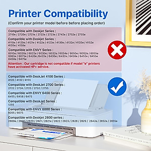Valuetoner Ink Cartridges Replacement for HP 67XL 67 XL for Envy 6000 6055 6055e 6052 6058 6075 Envy Pro 6400 6455 6455e 6452 6458 DeskJet 1255 2732 2752 2755 2755e 4140 4155e Printer(2 Black)