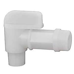 PowGrow Plastic Faucet Spigot Drum Faucet, White Flow 3/4 Faucet for Plastic Drums Jugs, Durable Polyethylene Material Barrel Faucet Replacement Spigot, 1 Inch Thread Size,1-Pack