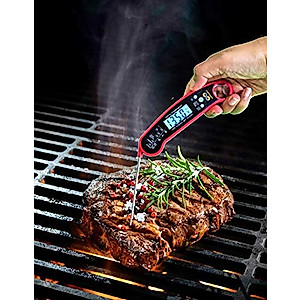 RedWoodBest Digital Meat Thermometer Instant Read Waterproof with Backlight & Calibration, Magnet and Bottle Opener, Best for Kitchen, Food, BBQ, Grill, Deep Fry, Baking, Candy, Indoor Outdoor Cooking