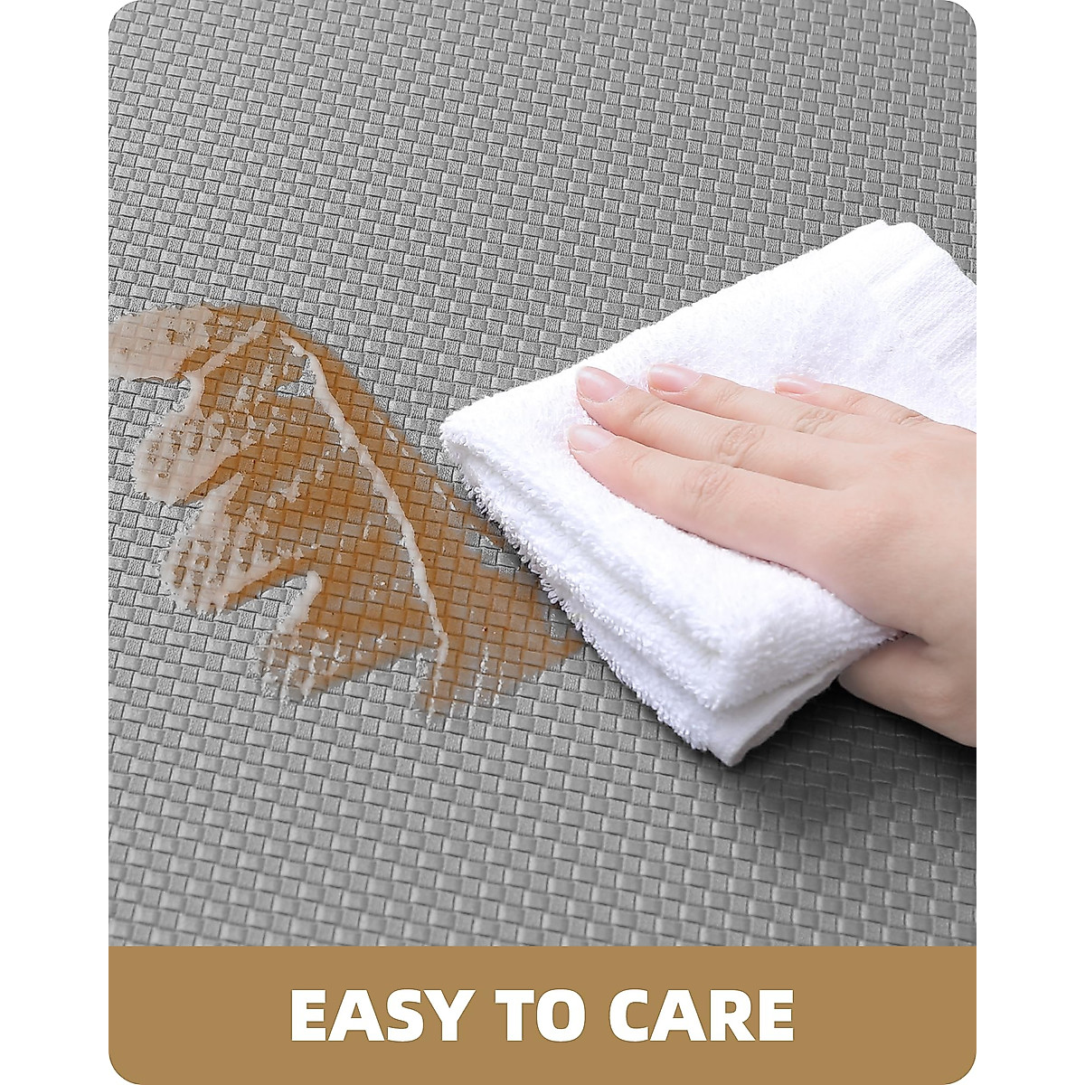 Color G Kitchen Rugs, Runner Cushioned Anti-Fatigue, Non Skid Waterproof Comfort Standing Floor Mats, Memory Foam, 17"x59", Grey