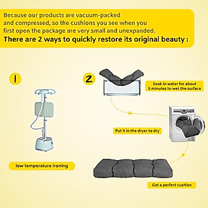 Millsilo Outdoor Bench Cushion, Indoor Tufted Memory Foam Furniture Cushions, Water Resistant Patio Bench Cushions, Non Slip Thicken Garden Settee Kitchen Dining Seat Pads 42x16x4 in, Heather Grey